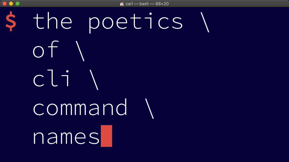 The Poetics of CLI Command Names